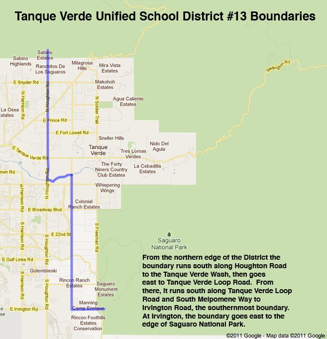 TANQUE VERDE SCHOOL DISTRICT 13 - Boundries Map